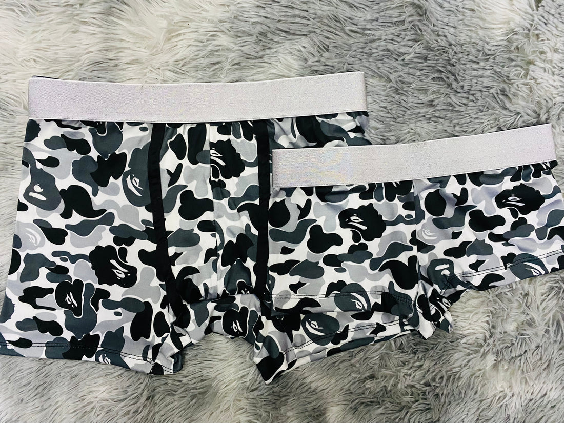 Gray camouflage matching couples boxer underwear – Fundies