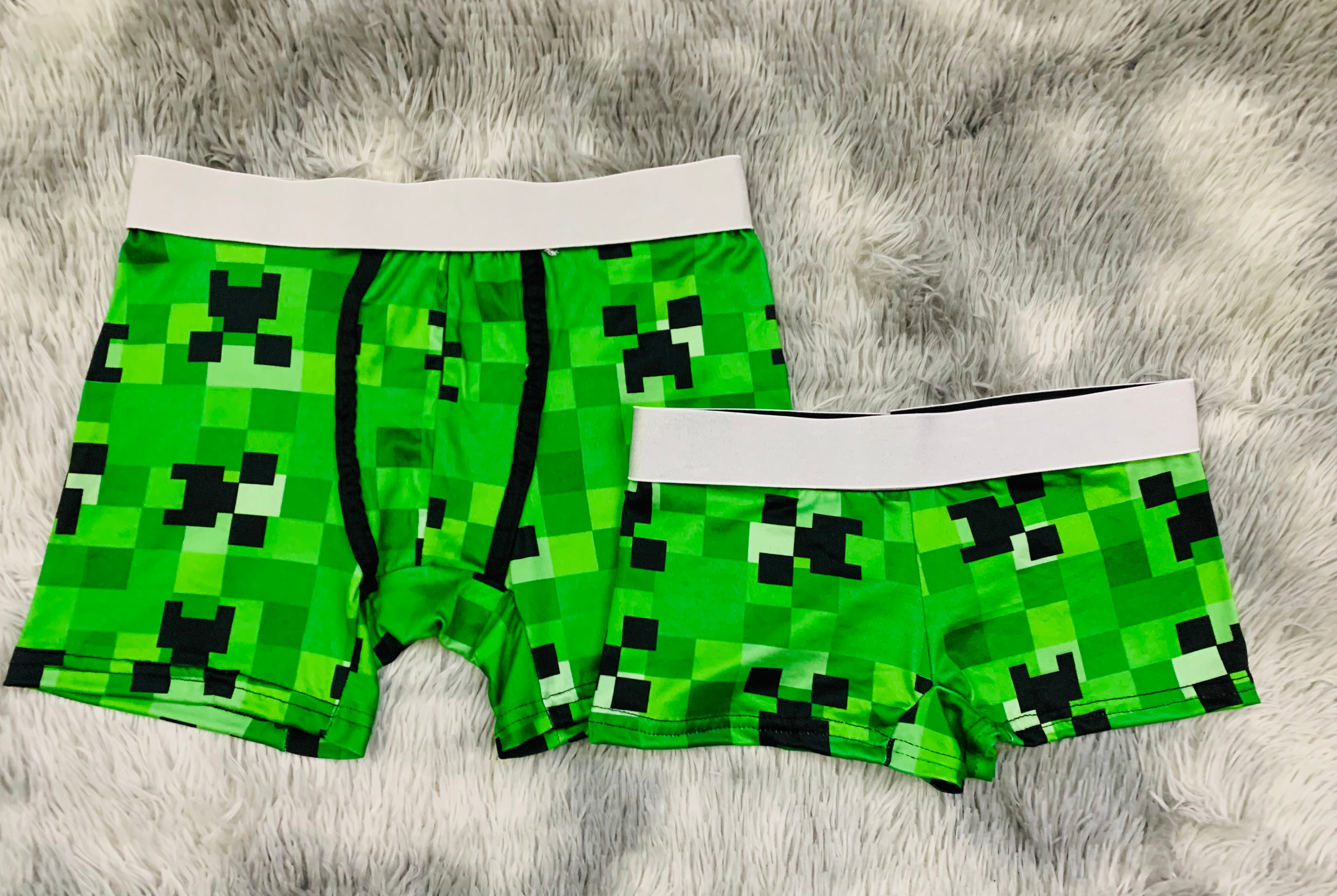 Creeper Minecraft couples matching underwear boxer and boxer MIXED SIZ ...